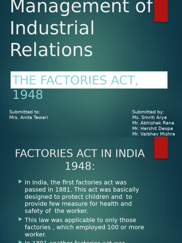factories_act_1948 | PDF | Employment
