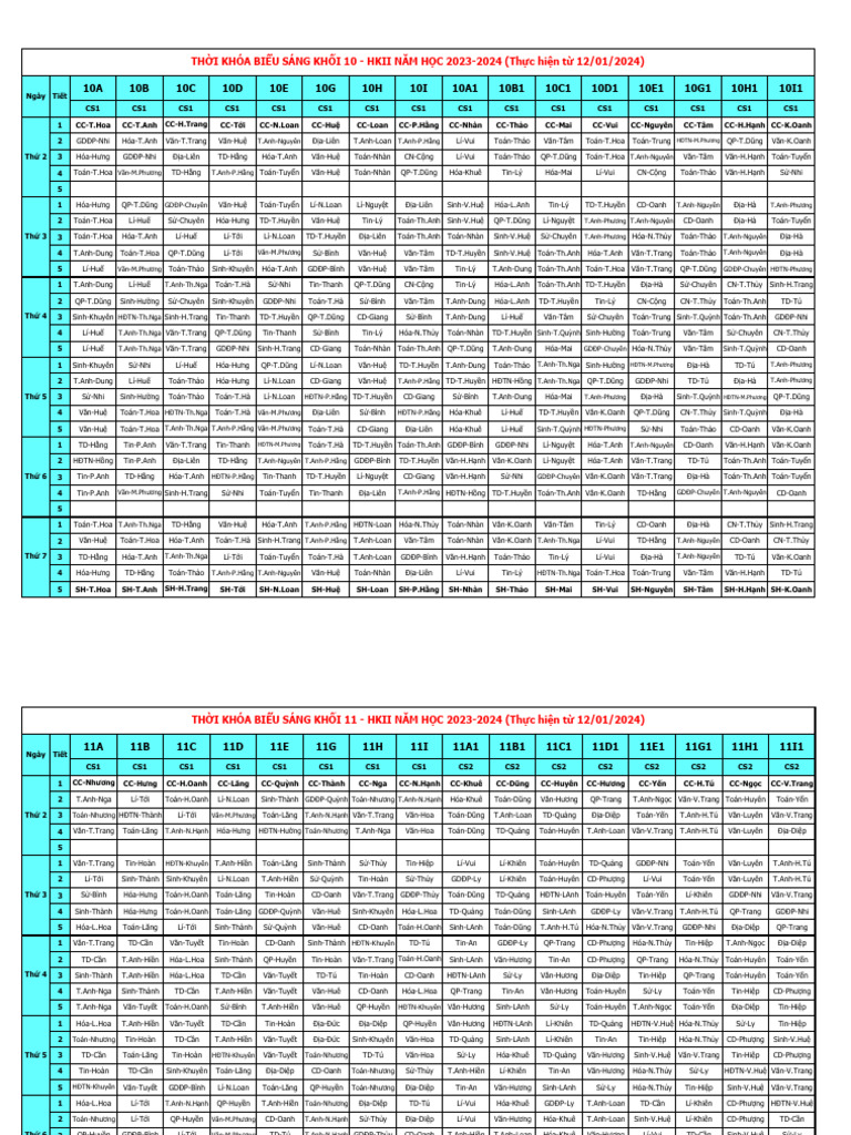 TKB Sáng Hkii T 12-01-2024 | PDF