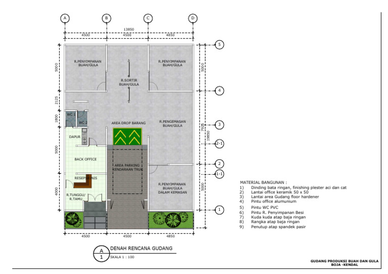 Denah Layout Gudang Produksi Gula | PDF