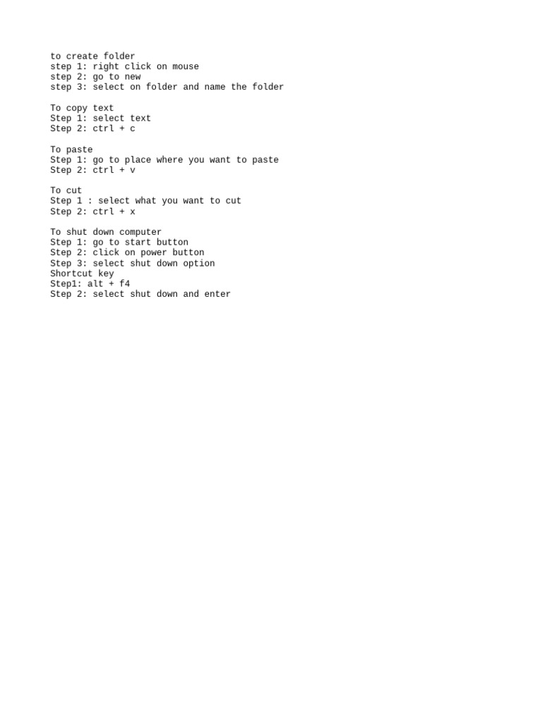 To Create Folder | PDF