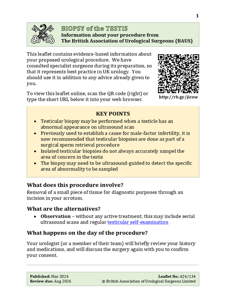 Testicular Biopsy | PDF | Testicle | Urology