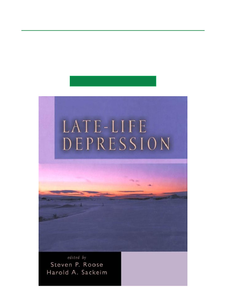 Late Life Depression 1st Edition Research PDF Download | PDF | Major ...