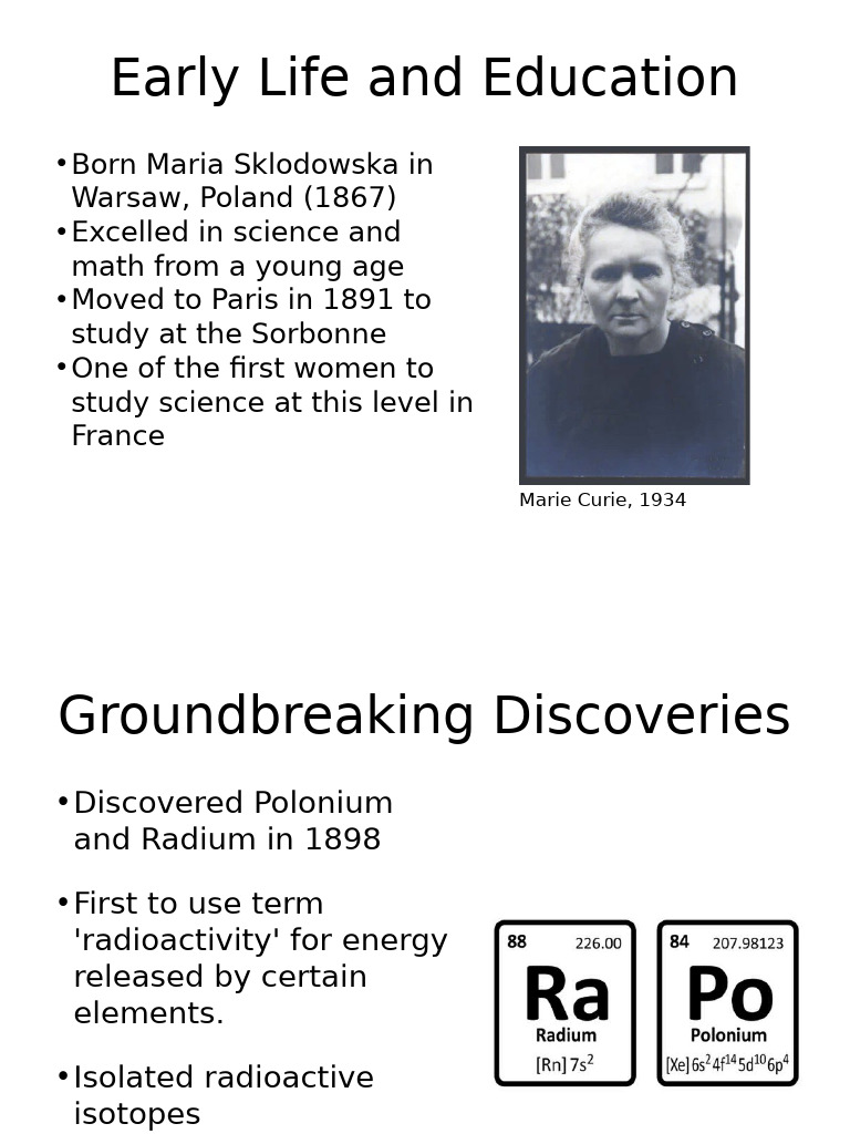 Madam Curie Presentation | PDF