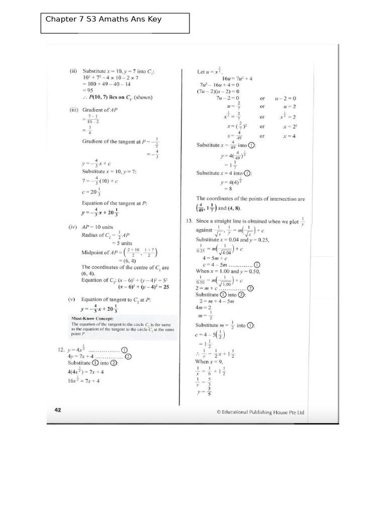 Chapter 7 Amaths Ans Key | PDF