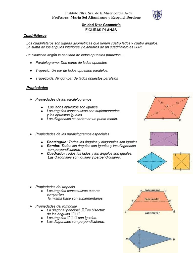 Unidad NÂ°4 - GeometrÃ A | PDF | Rectángulo | Geometria clasica