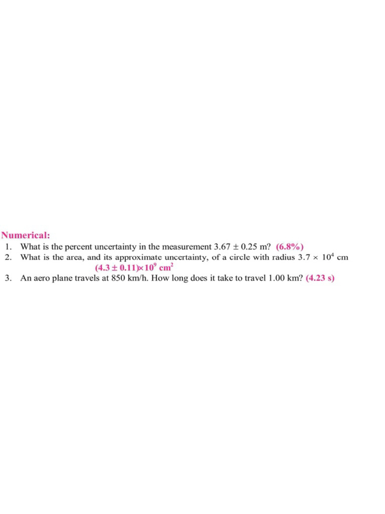 Physics All Numericals | PDF