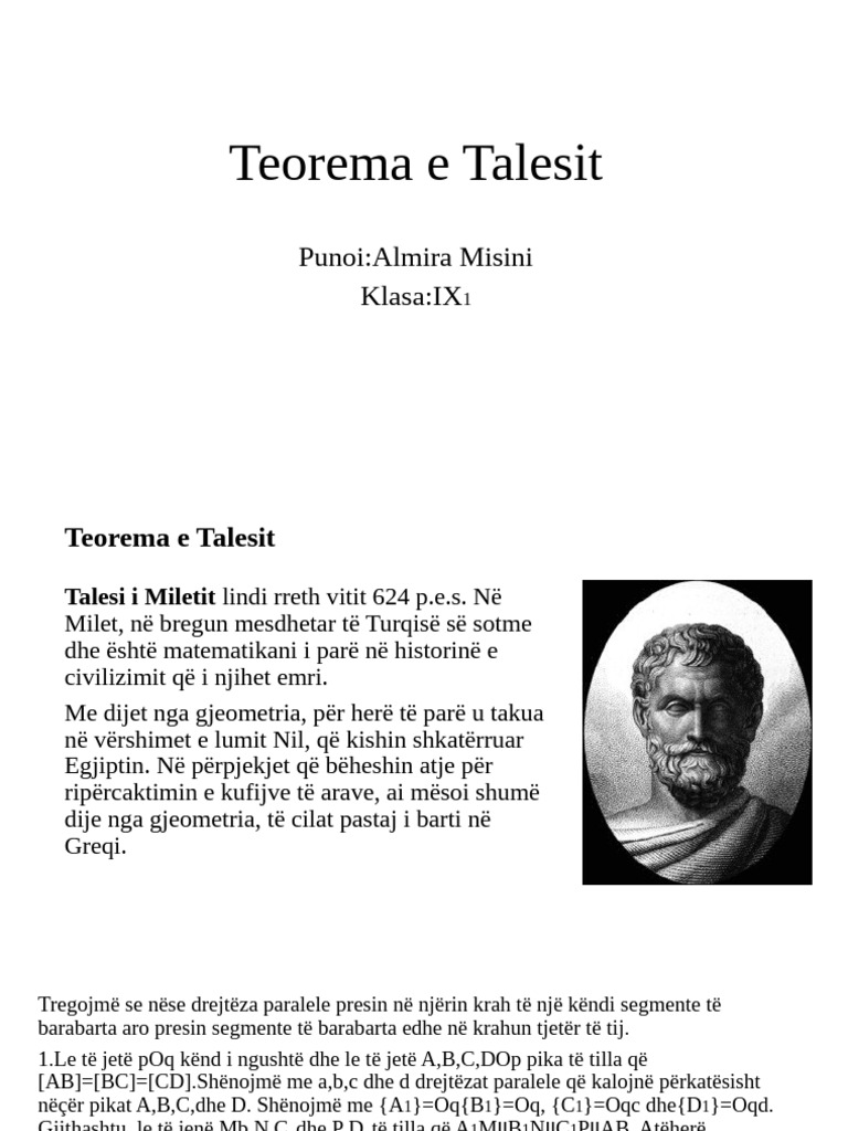 Teorema e Talesit | PDF