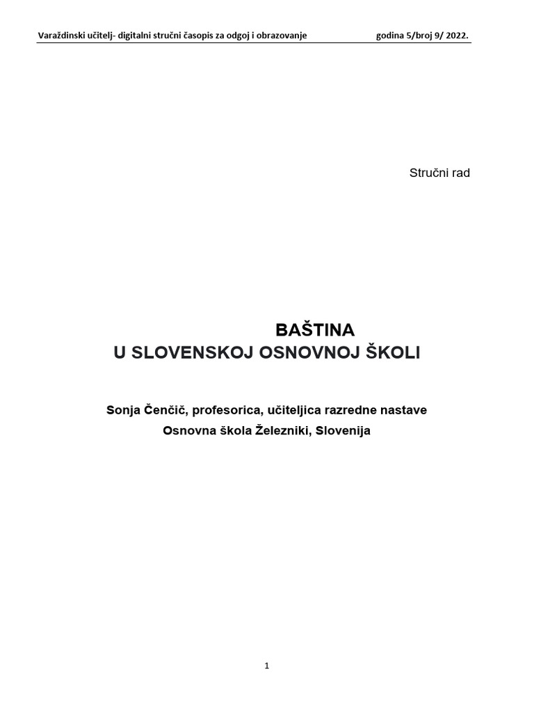 Clanek Varazdinski Ucitelj 1 | PDF