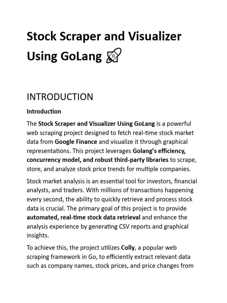 Stock Scraper Using Go Lang | PDF | Data | World Wide Web