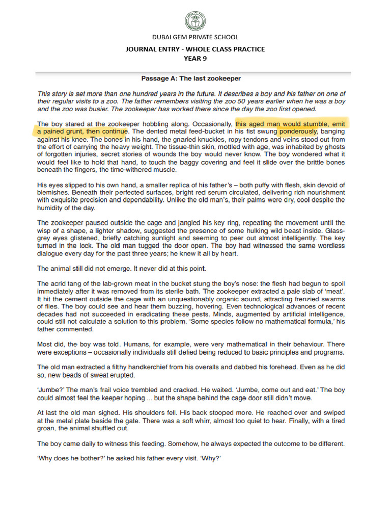 JOURNAL ENTRY - Whole Class Practice | PDF