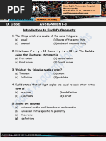 Class 9 Worksheet Ch5-Intro To Euclids Geometry | PDF