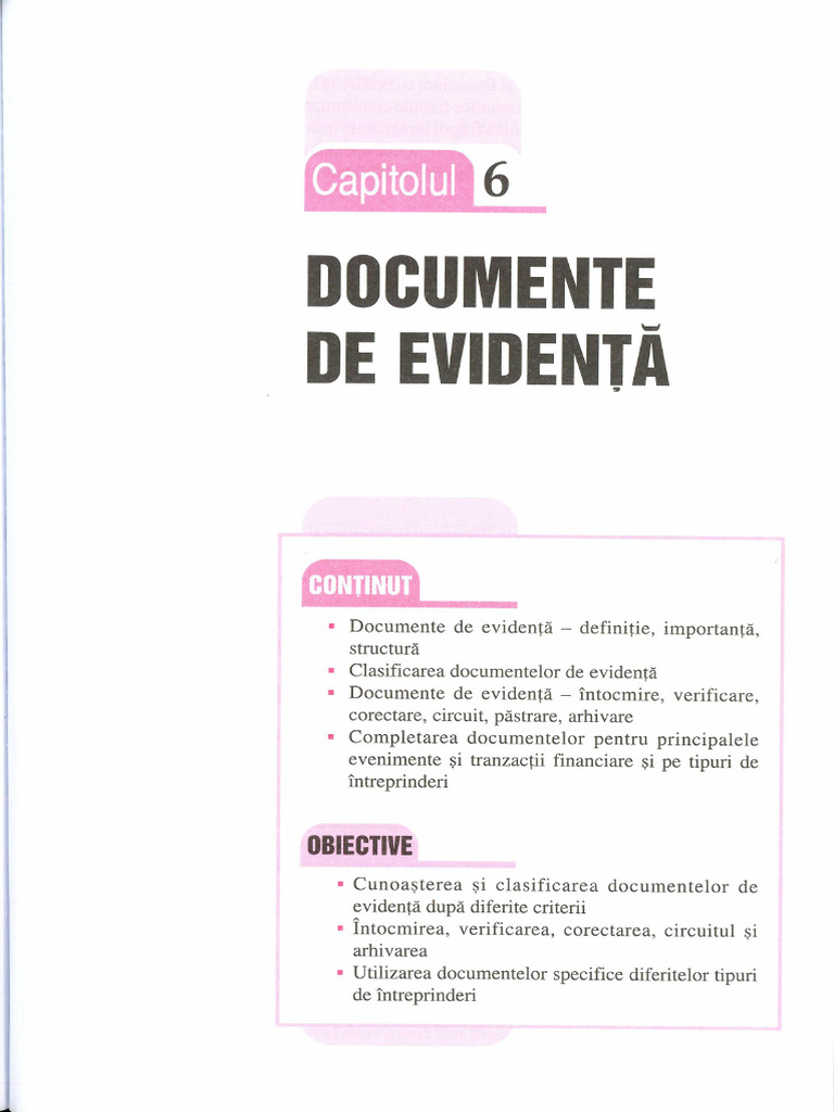Cap 6 Documente de Evidenta | PDF