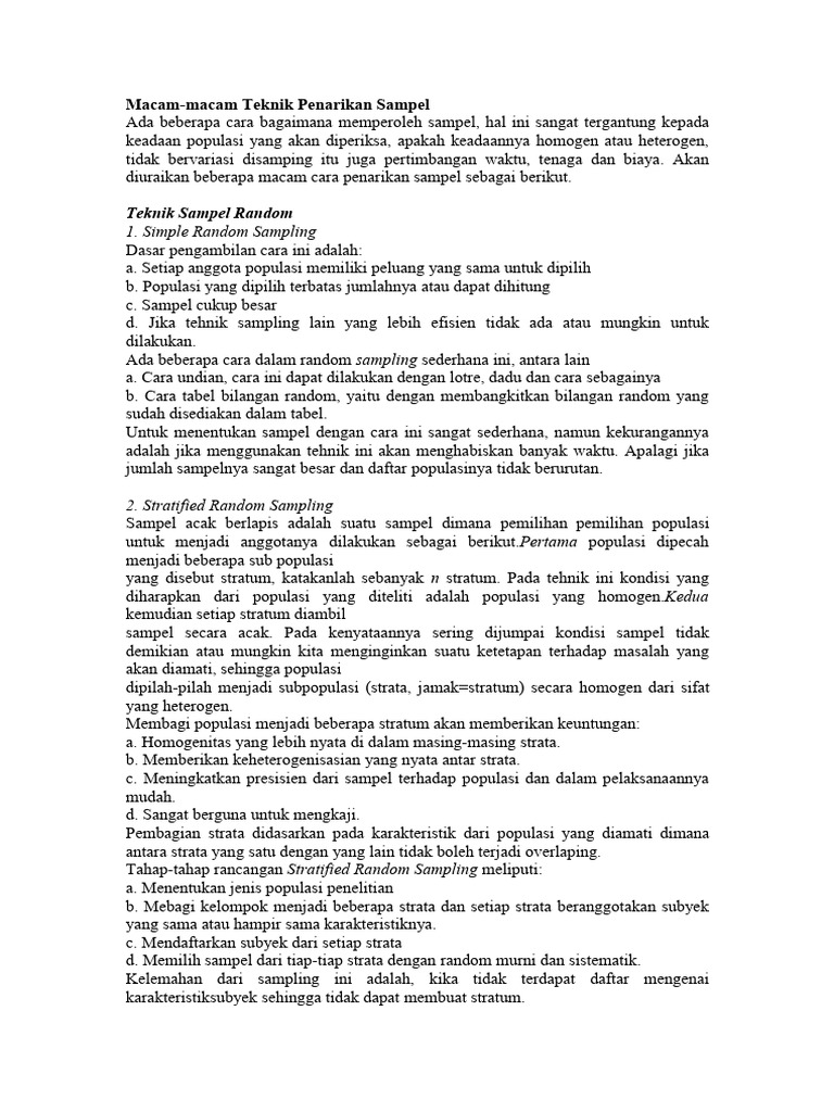 Teknik Sampling | PDF