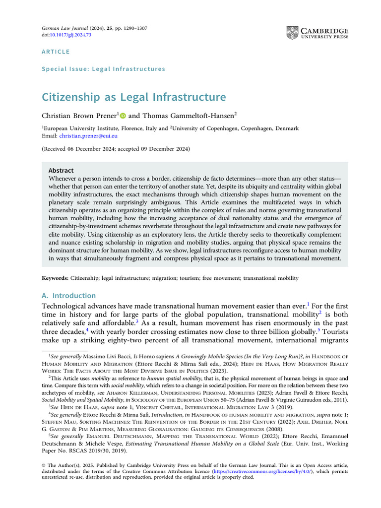 Citizenship's Role in Global Mobility | PDF | Citizenship | Human Migration