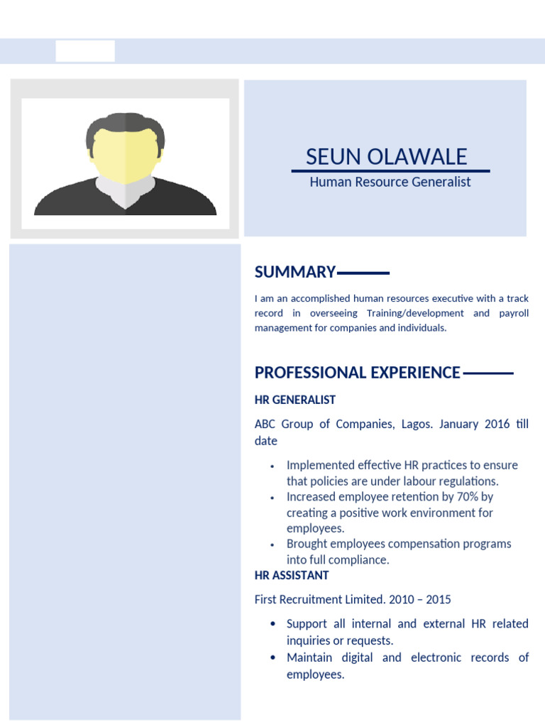 Myjobmag Human Resources Experienced CV | PDF