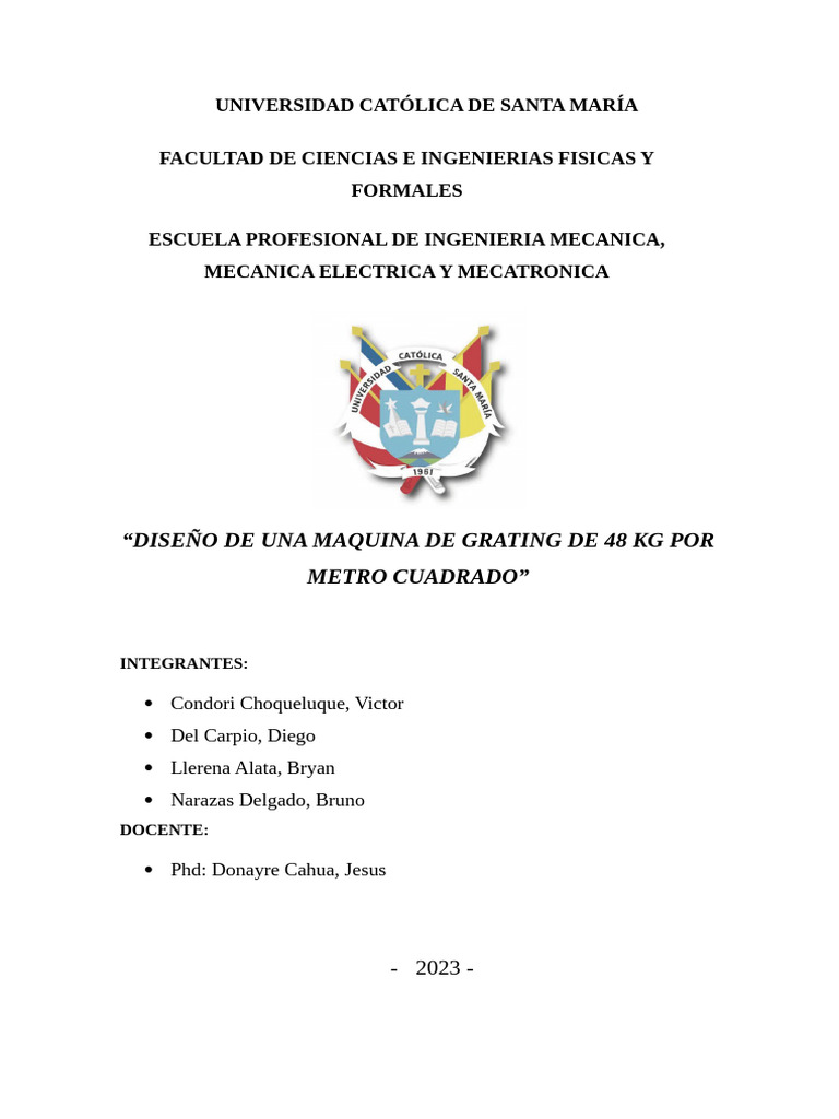 Proyecto Grating | PDF | Diseño | Sistema de control