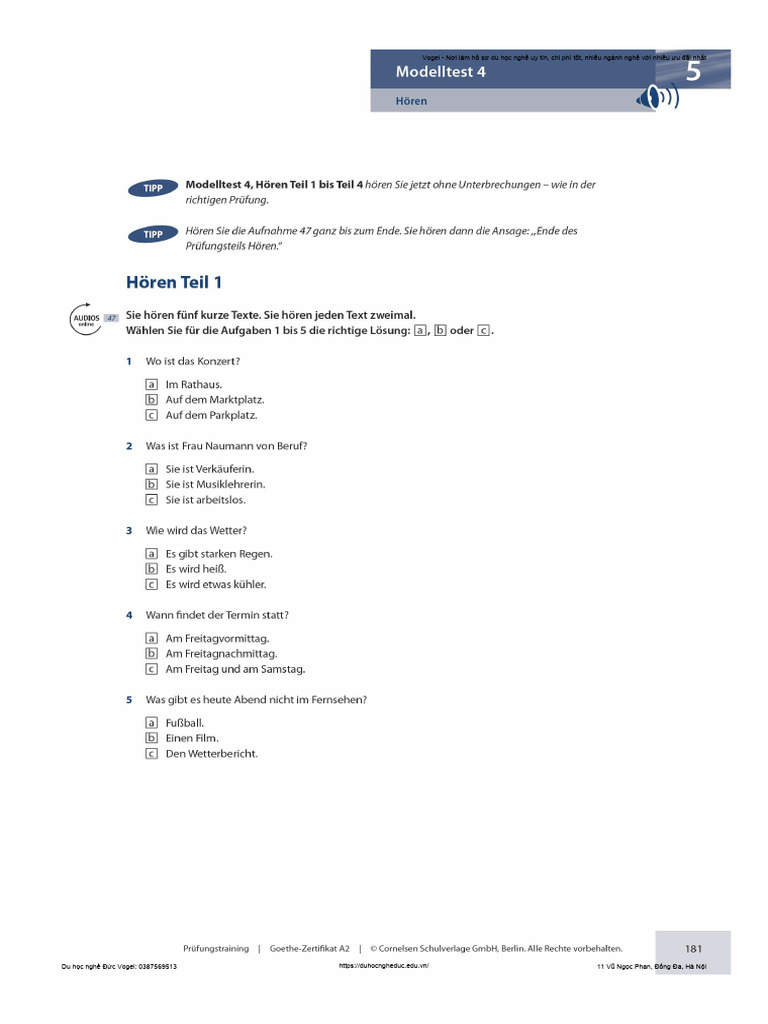 Modelltest 04 - A2 | PDF