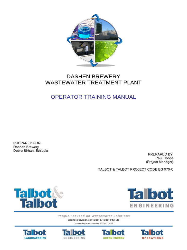 Dashen Brewery ETP Operational Manual, Manual 02 | PDF | Anaerobic Digestion | Sewage Treatment