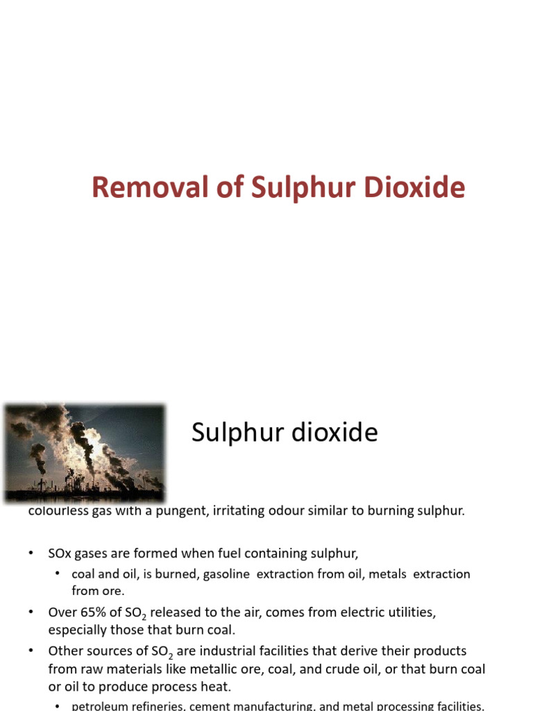 Removal of Sulphur Dioxide | PDF | Sulfur Dioxide | Sulfur