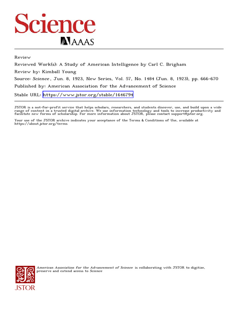 Carl Brigham | PDF | Immigration | Race (Human Categorization)