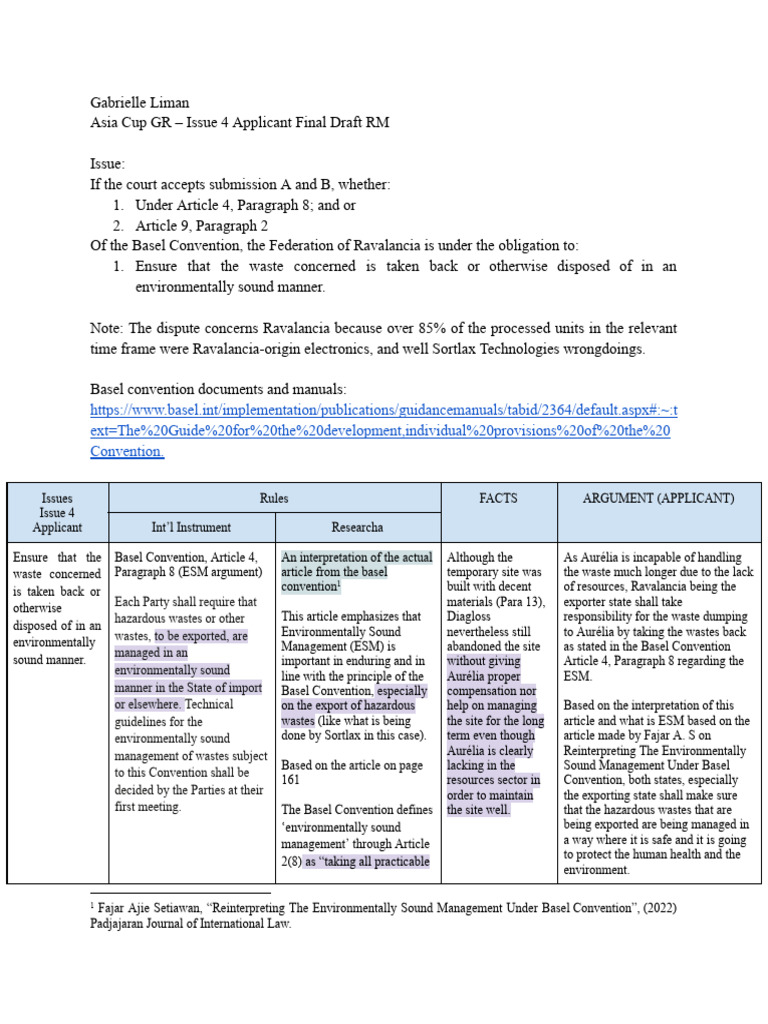 Research Matrix Basel Convention | PDF | Treaty | Waste
