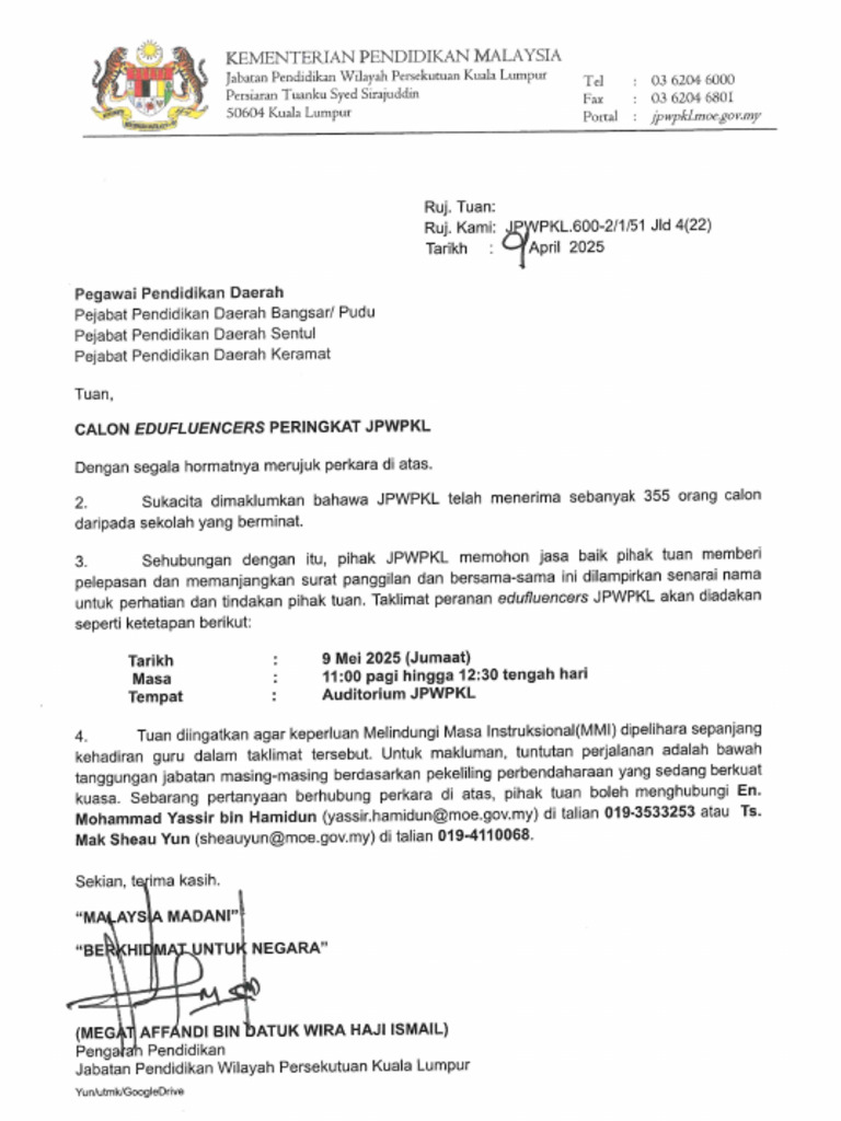 S (22) - Calon Edufluencers Peringkat JPWPKL | PDF