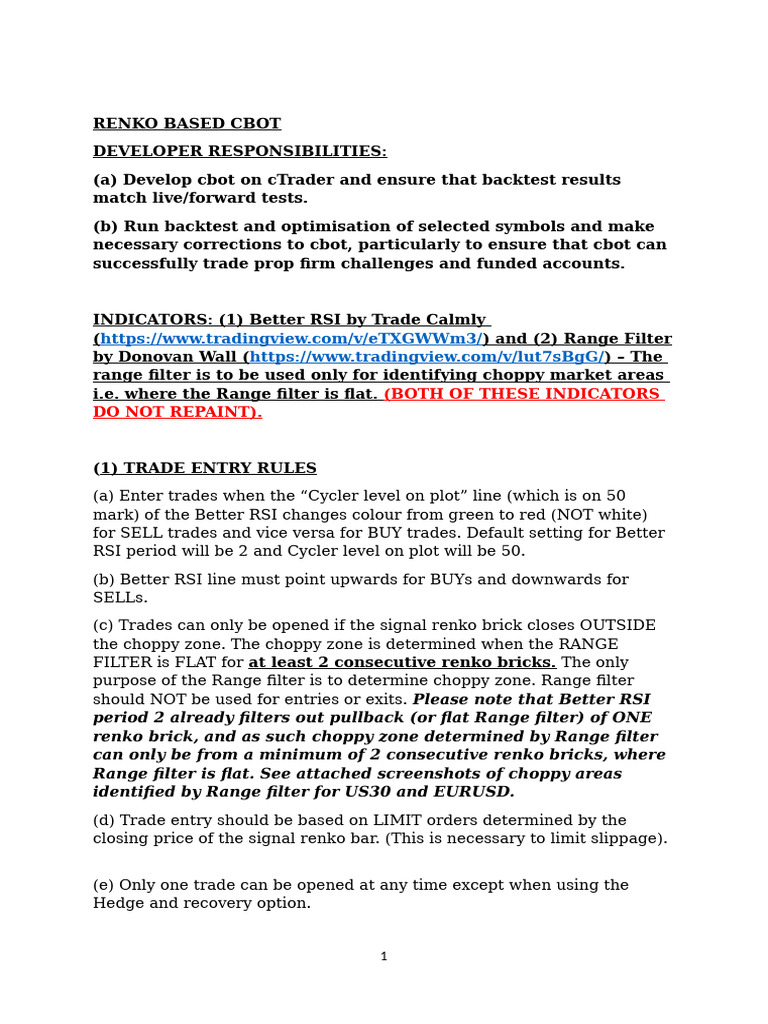 Renko Based Cbot | PDF | Hedge (Finance) | Option (Finance)