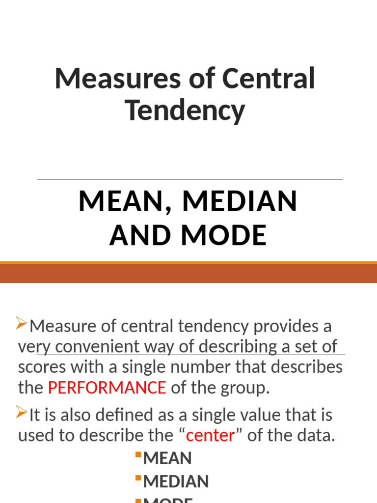 11 Measures of Central Tendency | PDF | Mean | Median