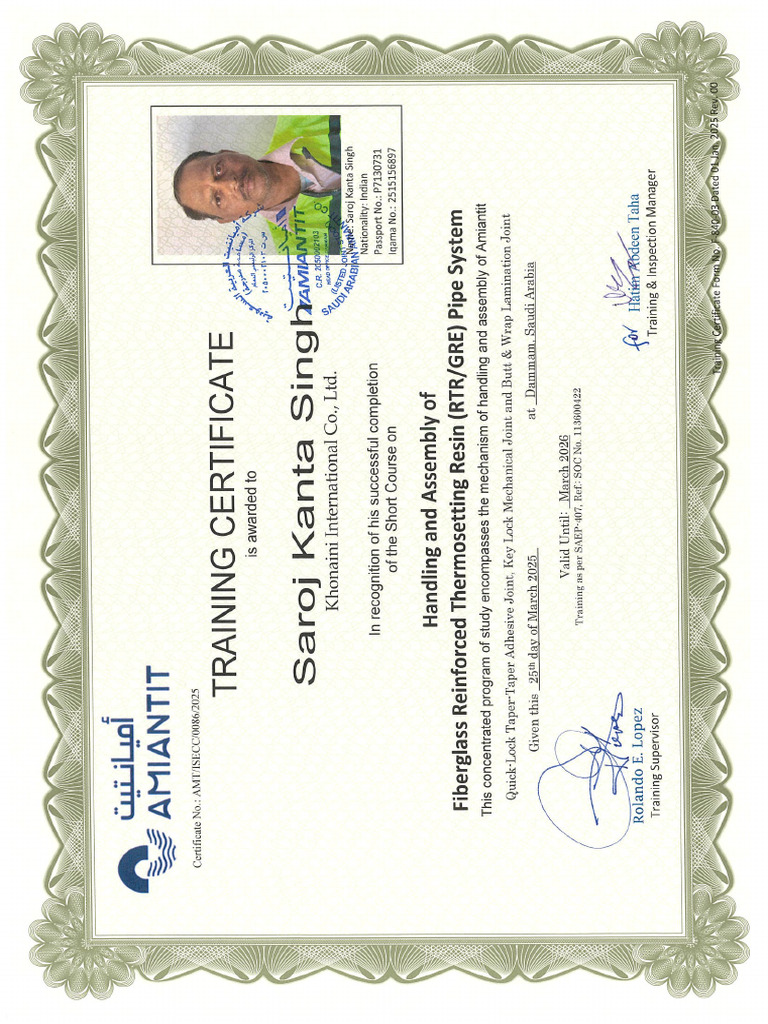 RTR Training Cert & Report | PDF