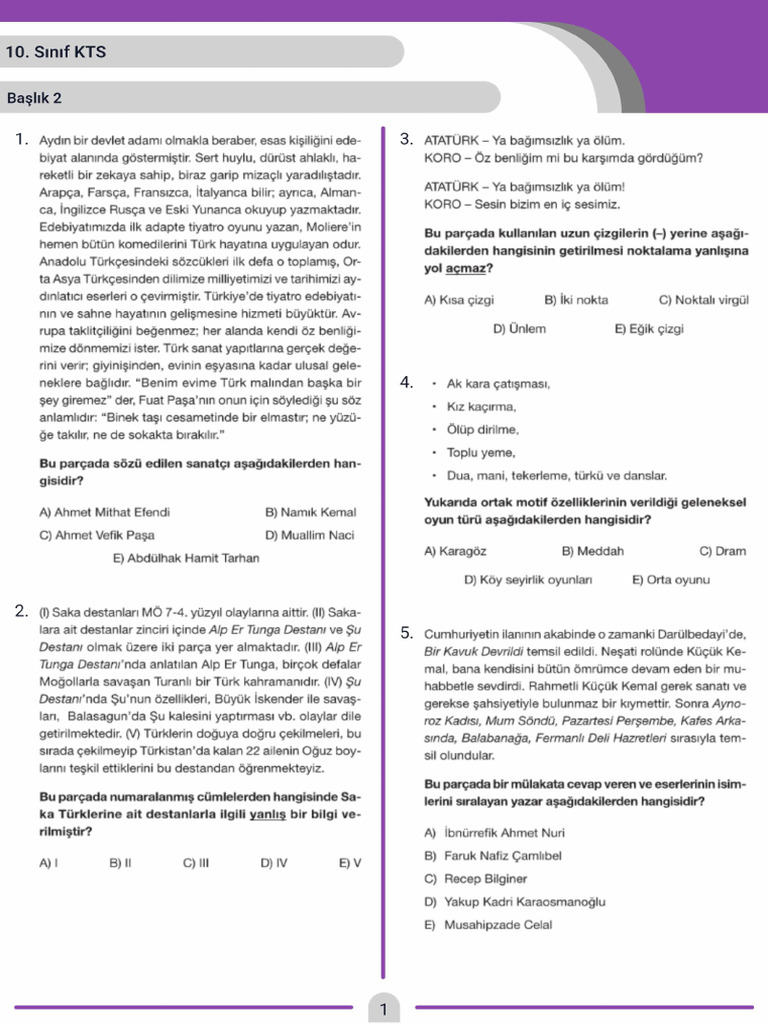 10. Sınıf KTS | PDF
