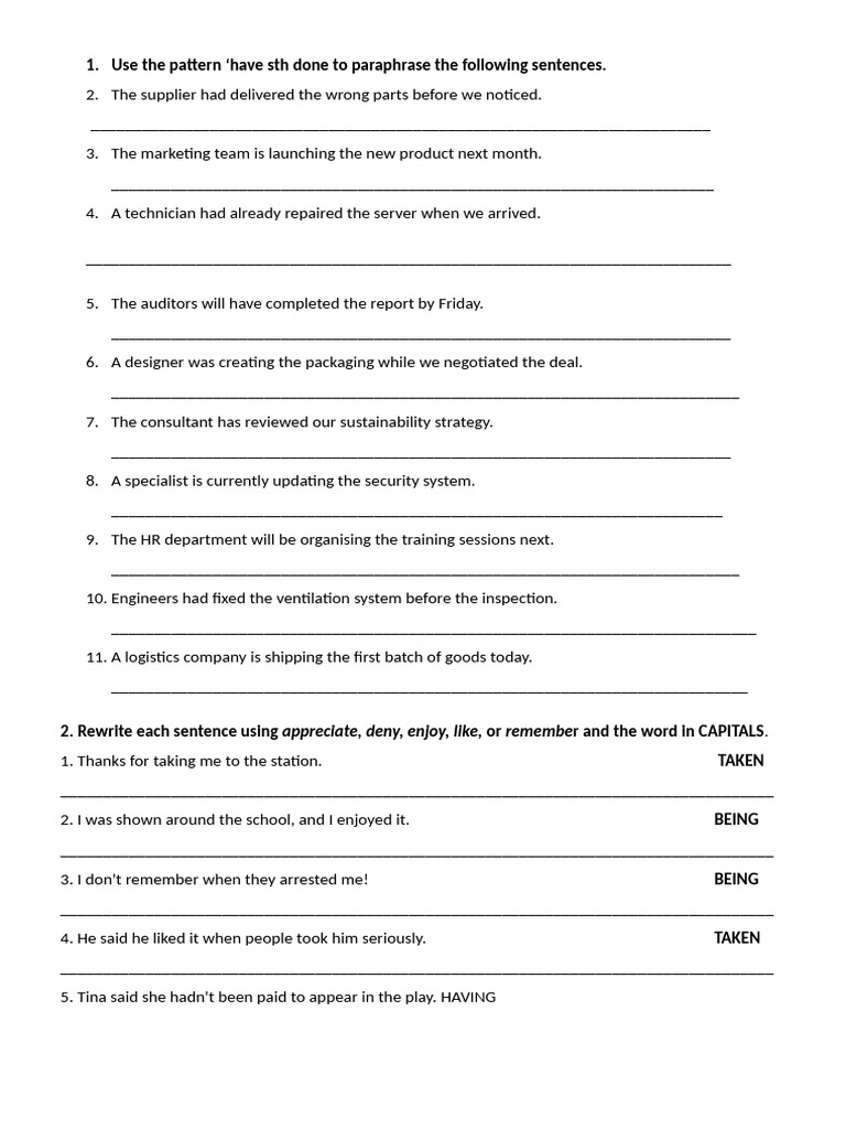 Passive Practice (Have STH Done) | PDF