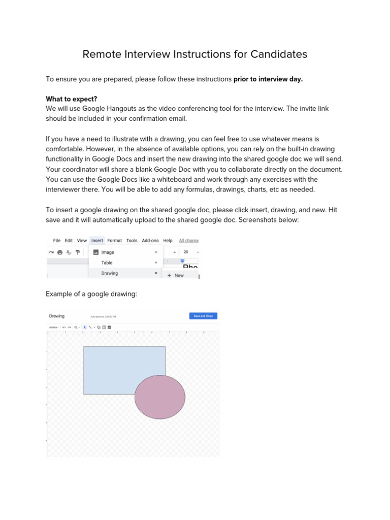 Remote Interview Instructions For Science Candidates | PDF
