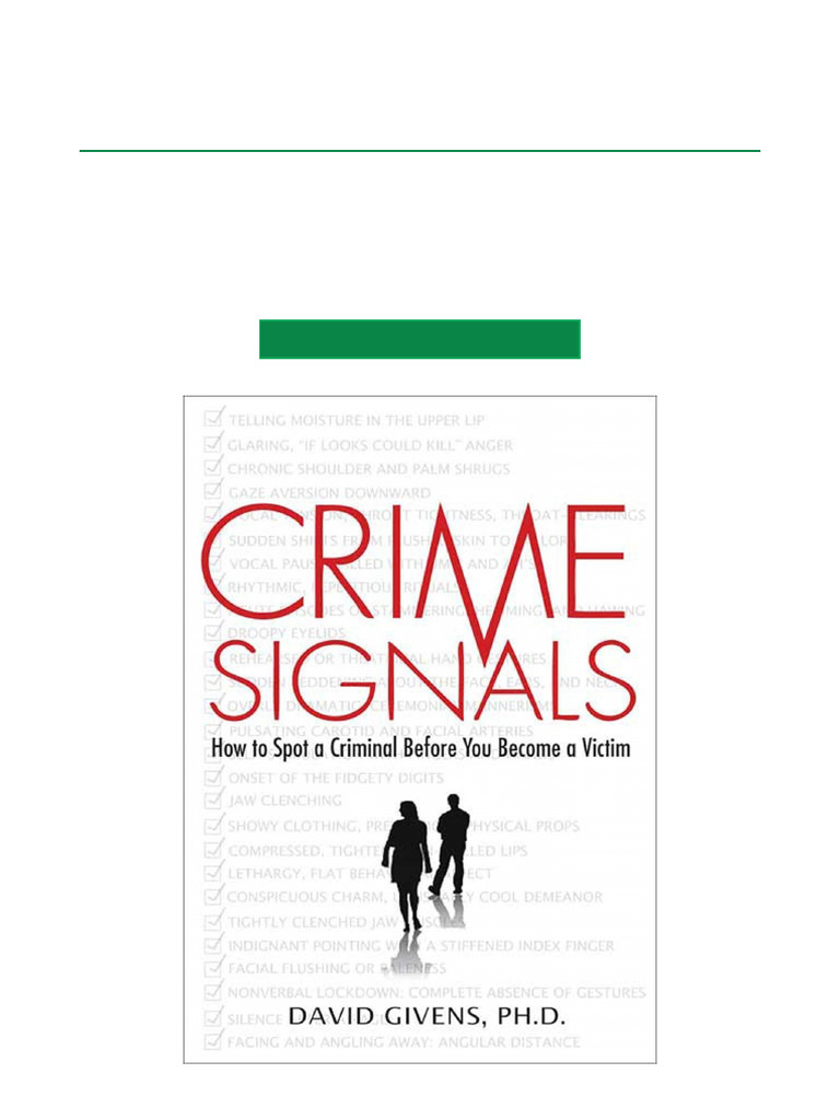 Crime Signals: Spotting Criminals | PDF