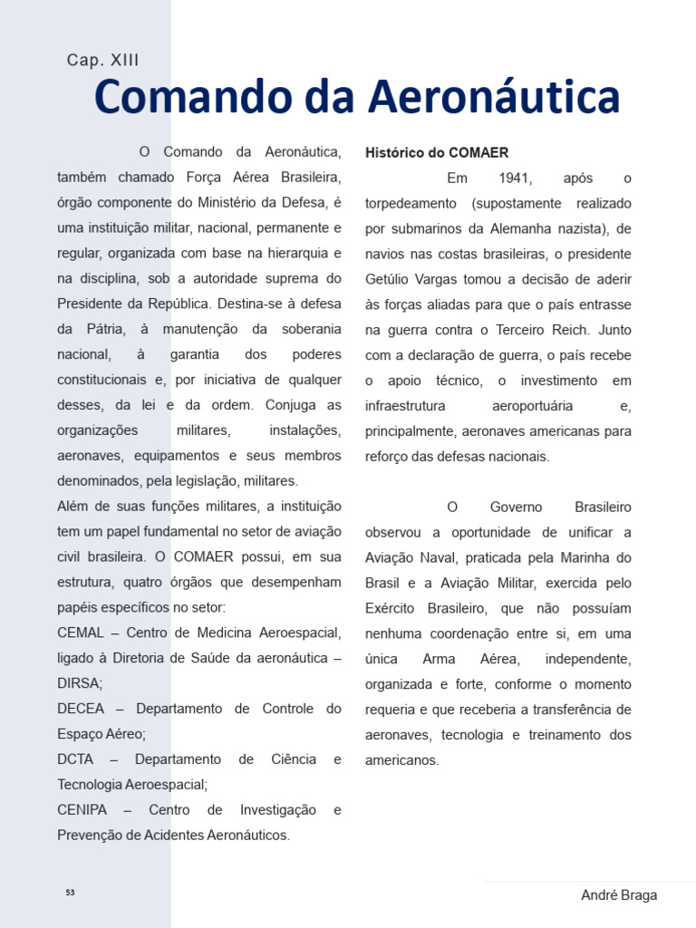 Texto Complemetar Disciplina SAC - O COMAER | PDF | Aviação