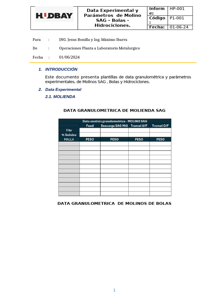 Informe de Data Granulometrica | PDF