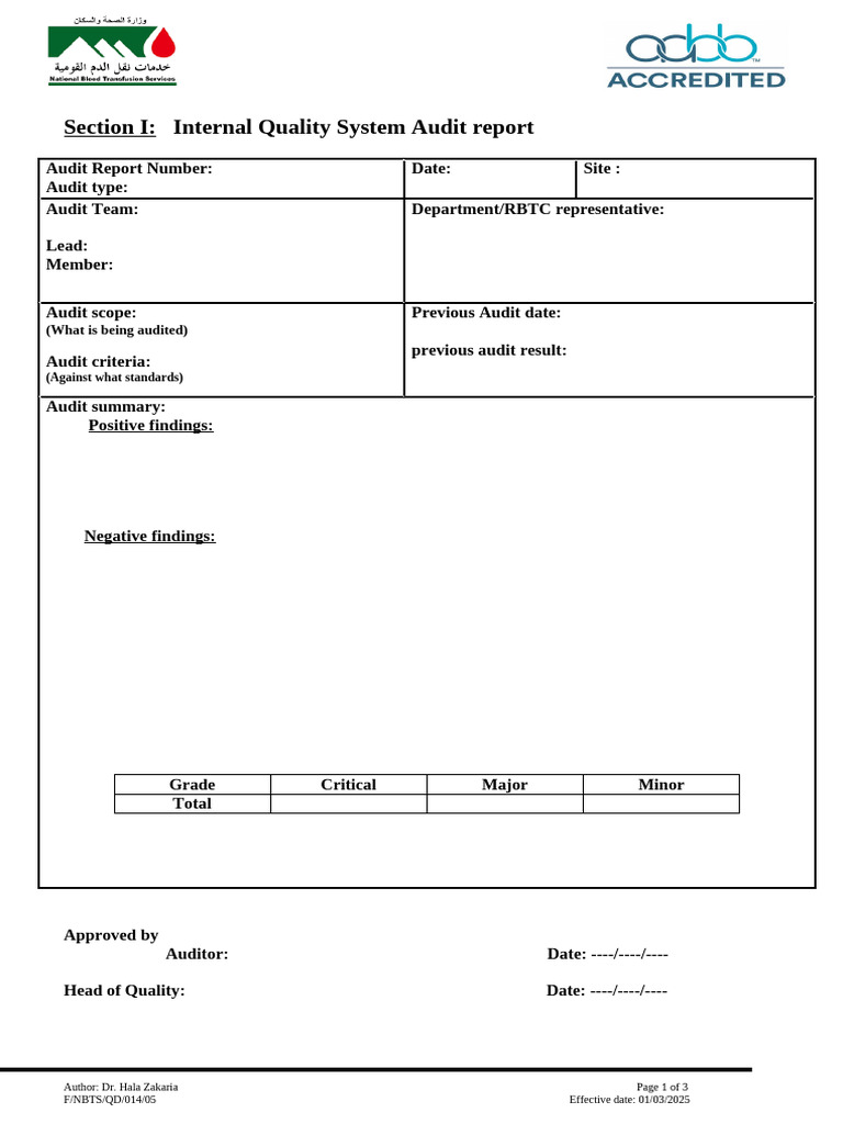 014 04 Audit Report Form | PDF | Auditor's Report | Audit