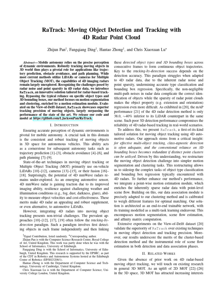 2309 Ratrack Moving Object Detection And Tracking With 4d Radar Point Cloud Pdf Image