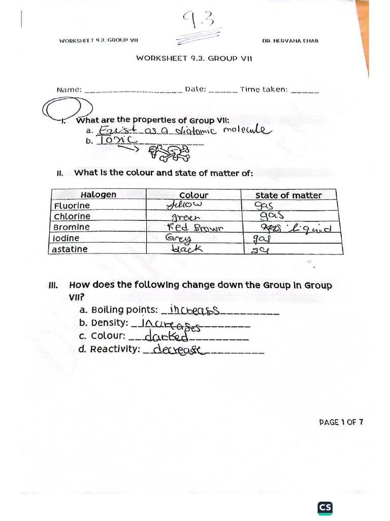 Worsheet 9.3 | PDF