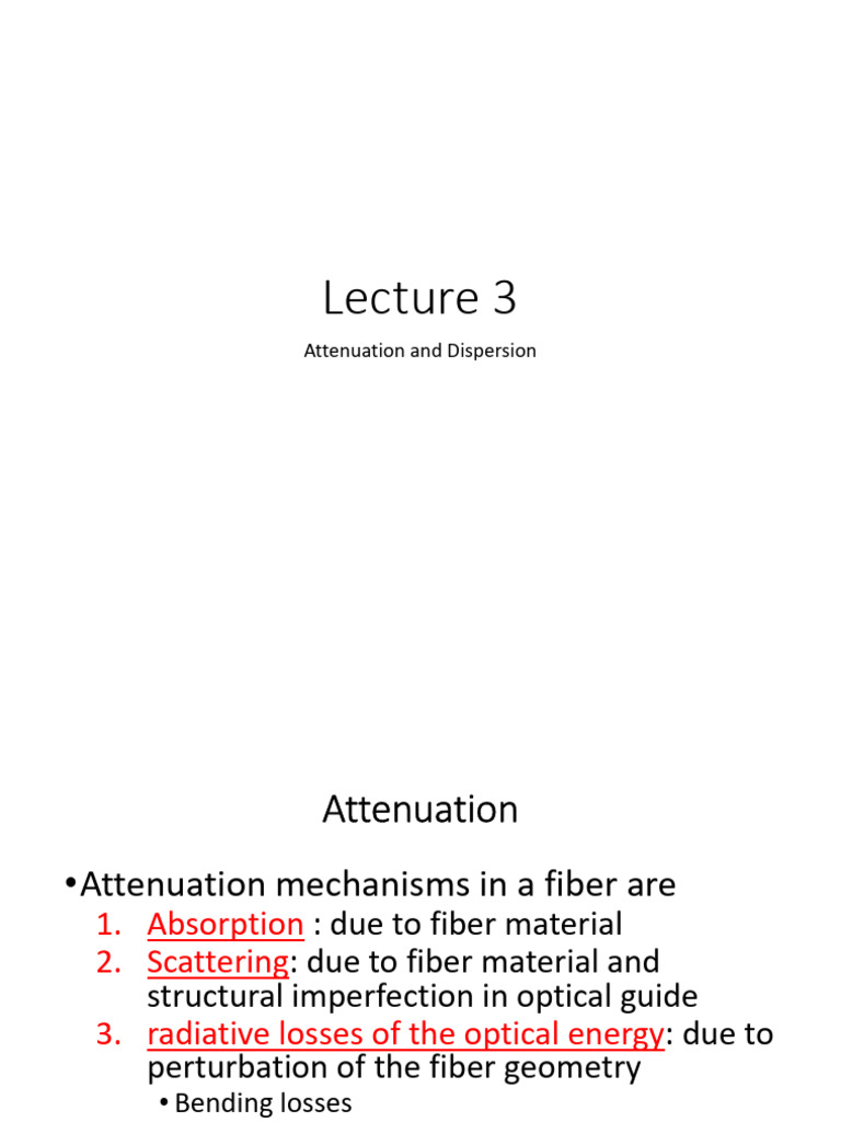 Fiber Optic Comm Lecture 3 | PDF | Dispersion (Optics) | Optical Fiber