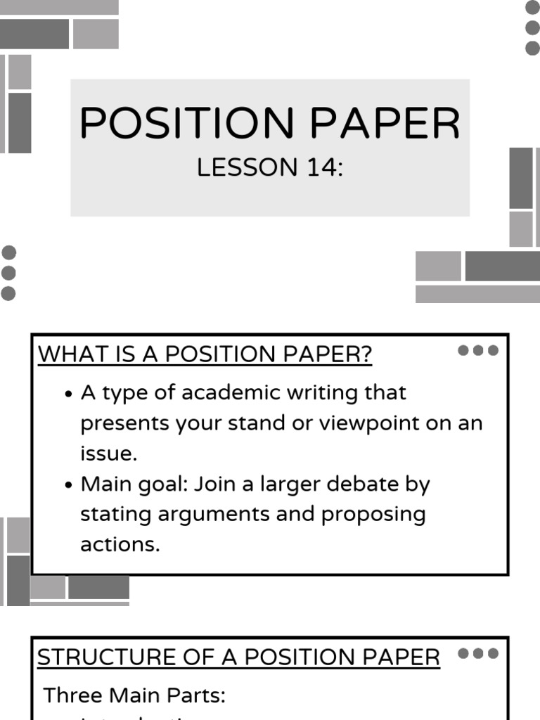 Lesson 14 Position Paper | PDF