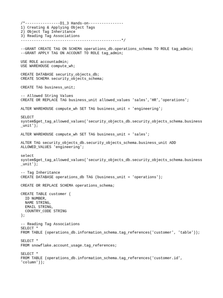 D1 - 3 - Object Taggings | PDF