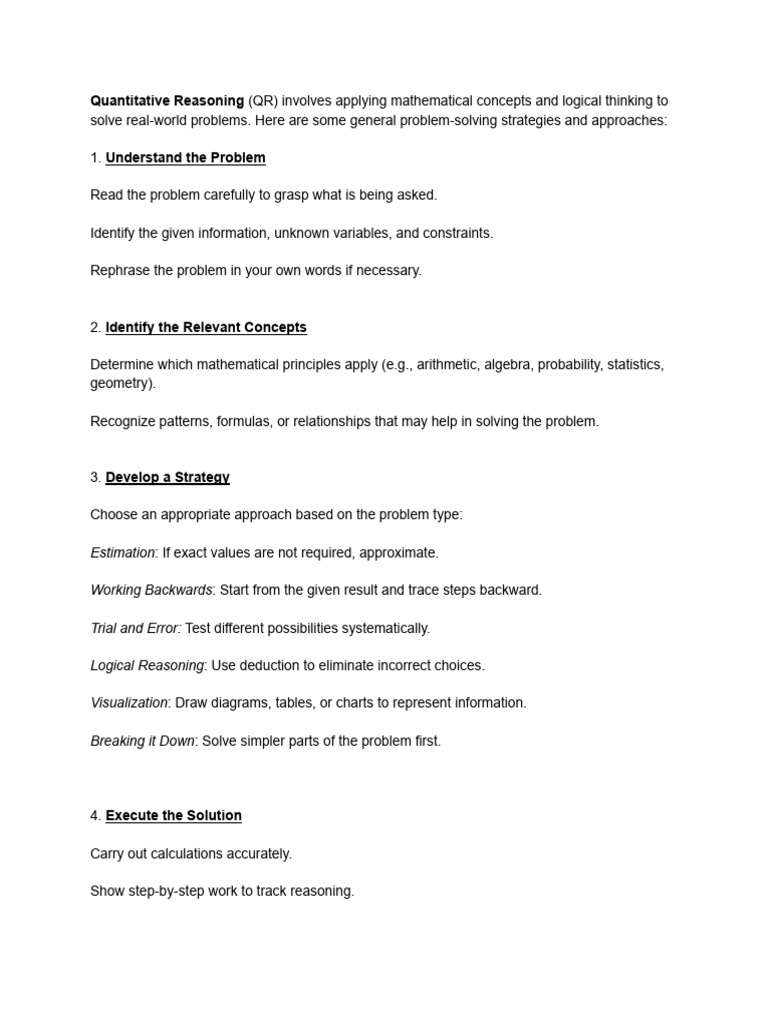 General Problem-Solving Strategies and Approaches | PDF