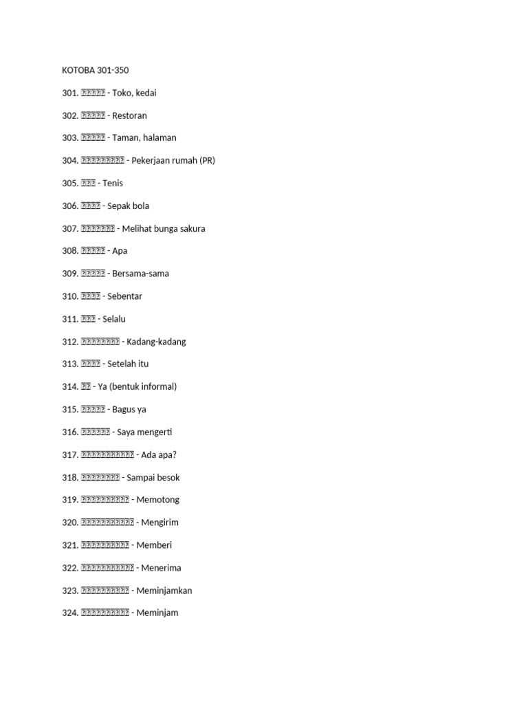Kotoba 301-350 | PDF