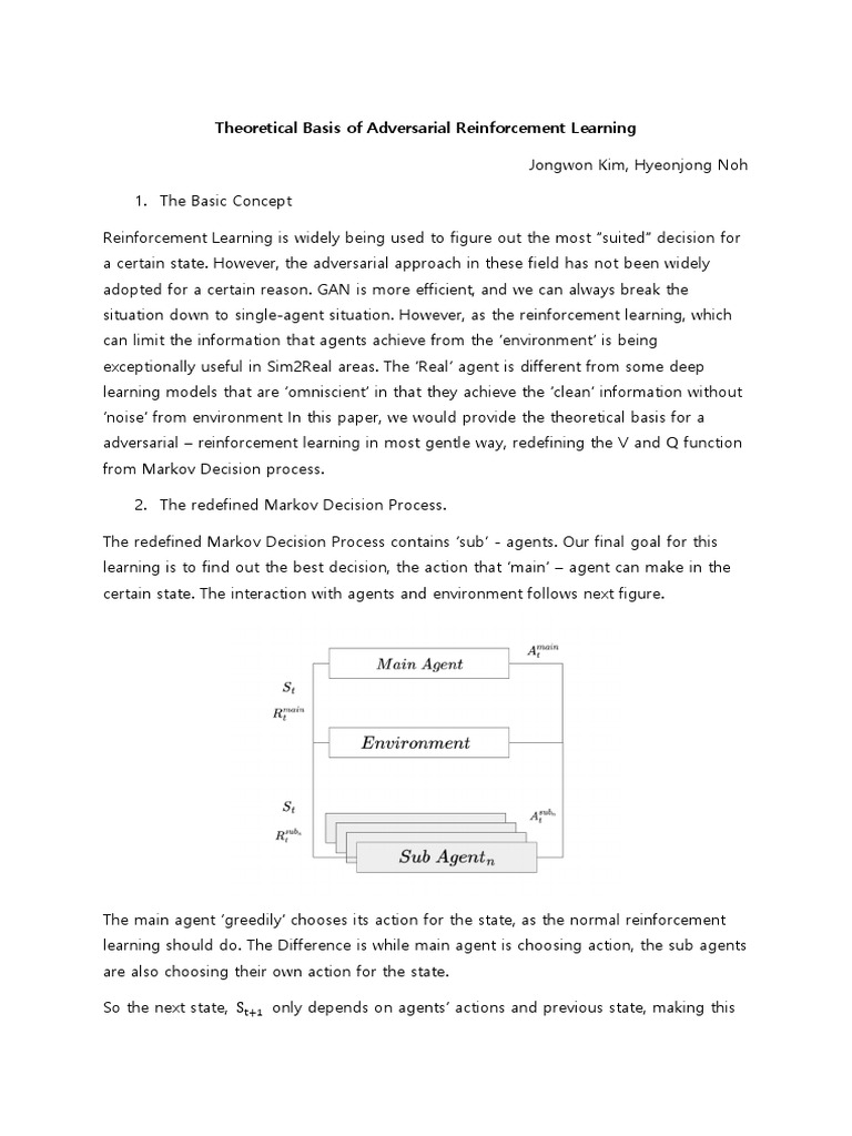 Theoretical Basis of Adversarial Reinforcement Learning | PDF | Cognitive Science | Learning