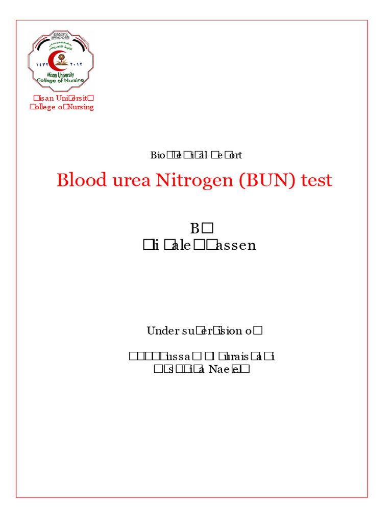 Blood Urea Nitrogen BUN Test | PDF | Diseases And Disorders | Clinical ...