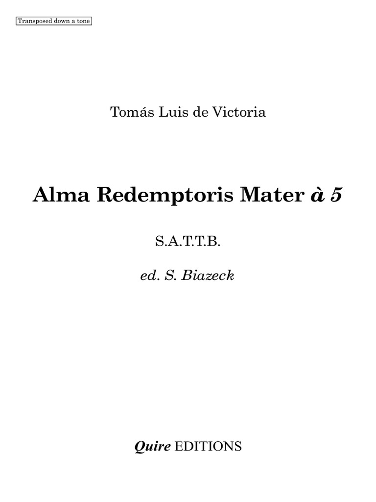 Victoria-Alma Redemptoris Mater A 5 | PDF