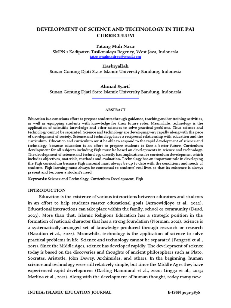 Tatang Muh Nasir, Hasbiyallah, Ahmad Syarif | PDF | Qualitative ...
