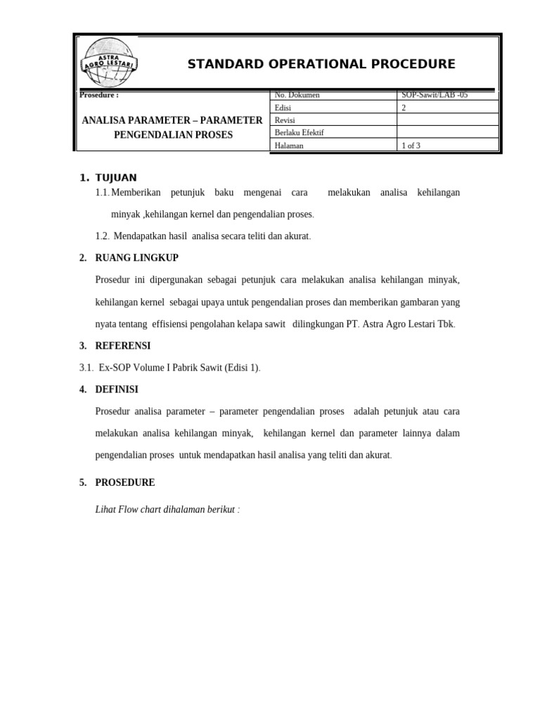 LAB-05 (Analisa Parameter - Parameter Pengendalian Proses) | PDF