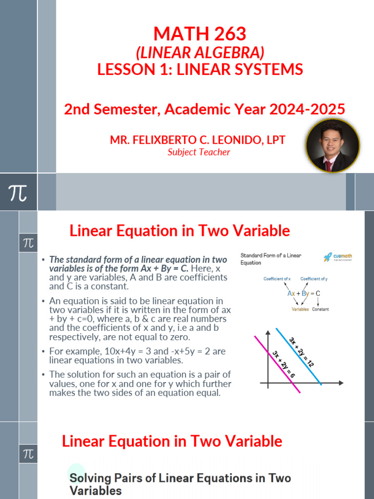 Linear Algebra L1 | PDF