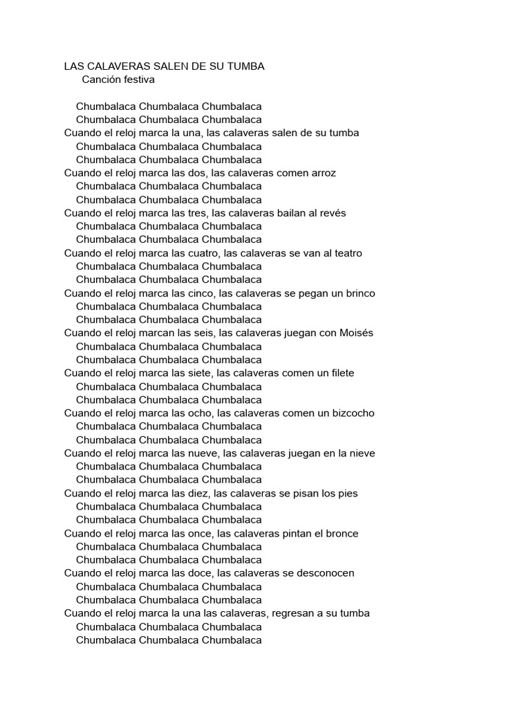 LAS CALAVERAS SALEN DE SU TUMBA | PDF